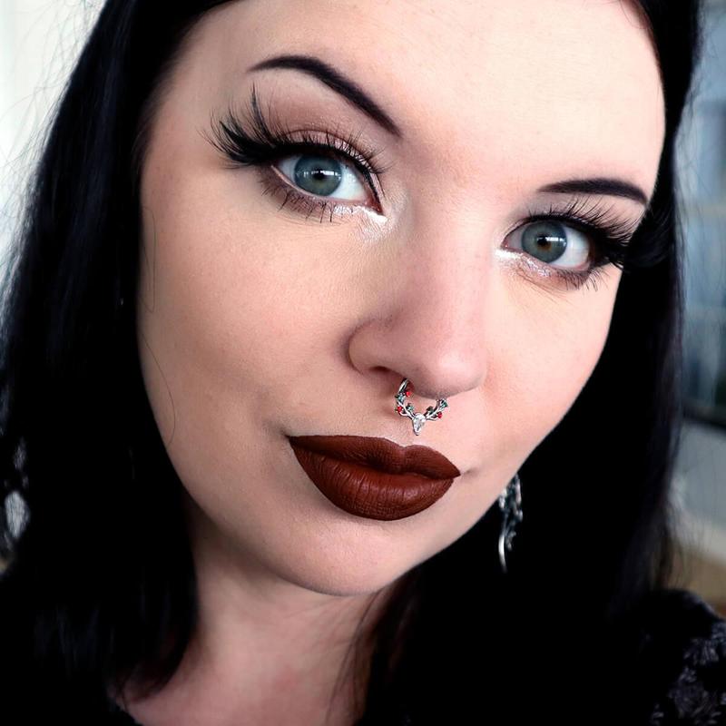 Oufer 16G Christmas Rudolph Wreath AAA+ Grace CZ Hinged Segment Septum ...