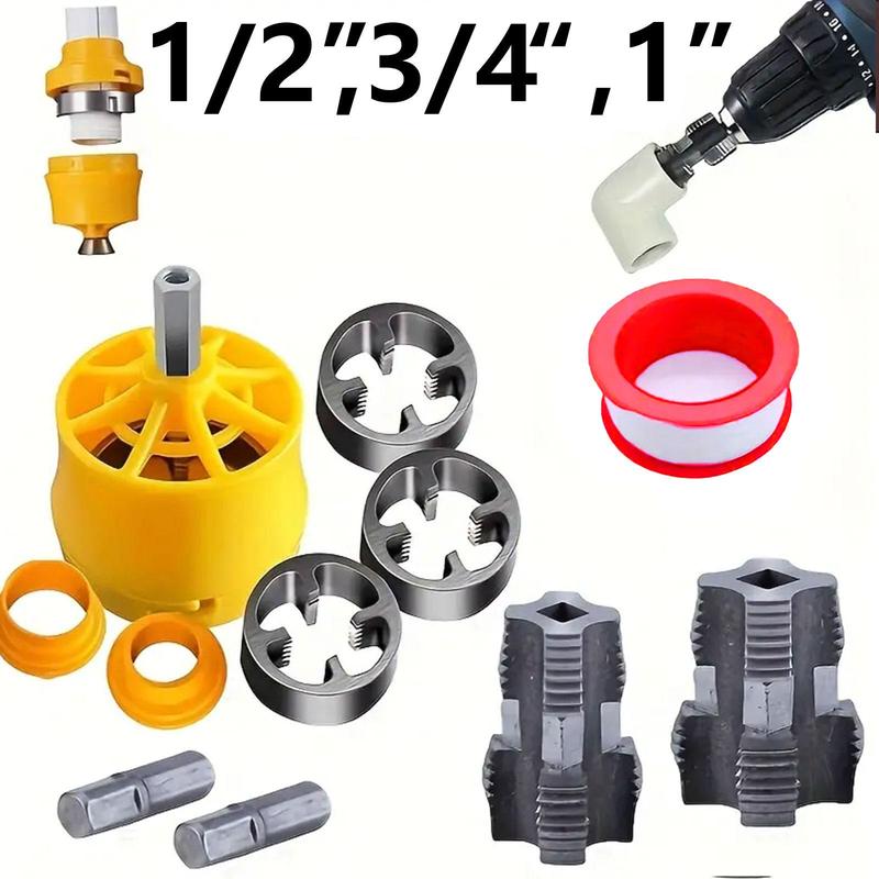 Pipe Threading Tool Set, Pipe Threading Kit with 3 Moulds (External ...