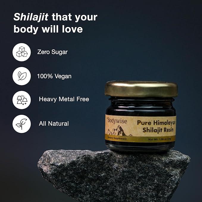 Be Bodywise Pure Himalayan Shilajit Resin I 600 mg I 75%+ Fulvic Acid ...