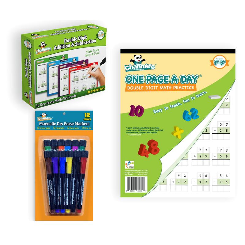 DRY ERASE KIT: Dry Erase Visual One Card a Day Double Digit Math Flash ...