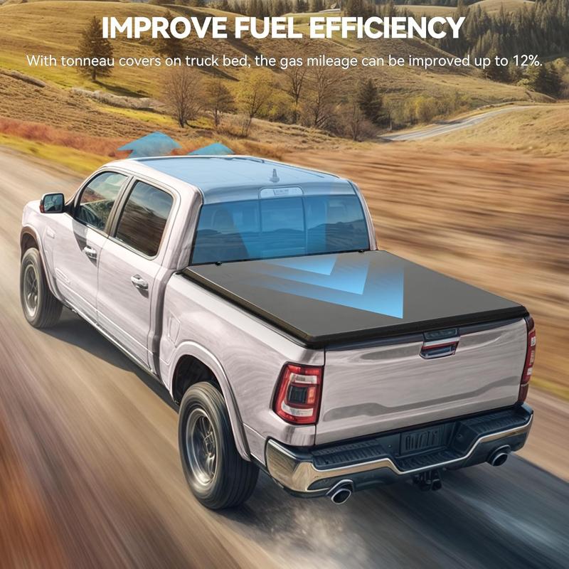 OEDRO 6.6 ft Soft Quad-Fold Truck Bed Cover Fits for 2014-2018 Chevy ...