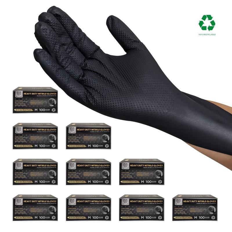 GP Craft 8Mil Diamond Textured Black Nitrile Gloves (Automative - TikTok Shop