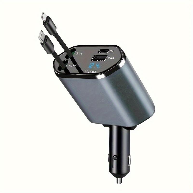 4 in 1 Retractable Car Charger - Super-Fast 120W Car Charger ...