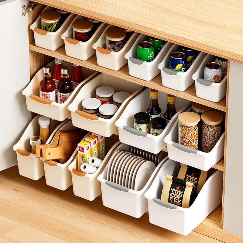 2pcs Curved Plastic Multifunctional Storage Bins Set - Ideal for Home ...