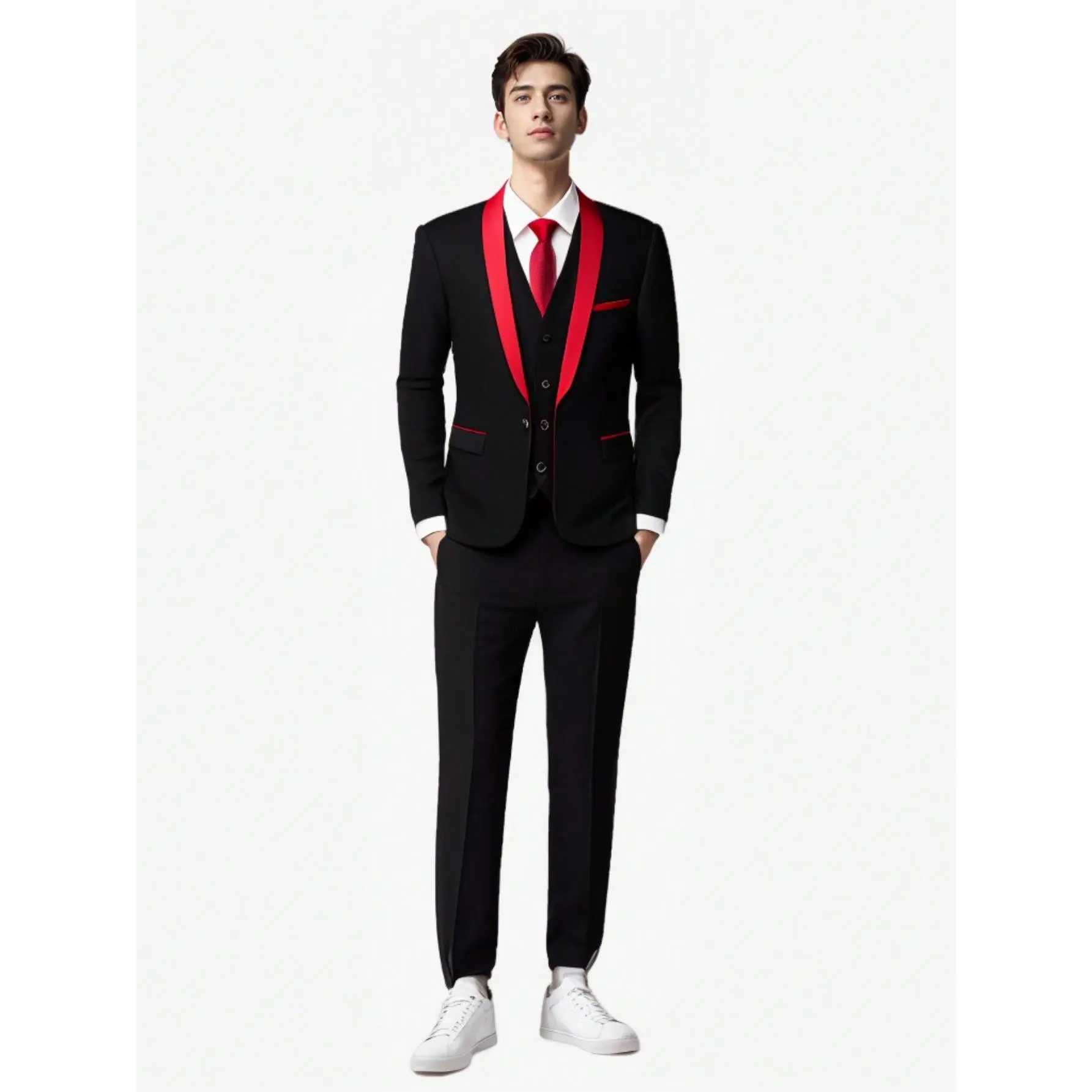 Cooper & Nelson Men's Suit Slim Fit, 3 Piece Suits for Men, One Button ...