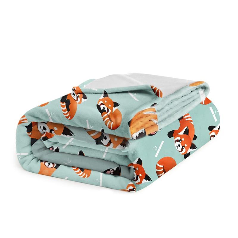 1pc Red Panda Flannel Blanket, Soft Plush Throw for Women, Birthday ...