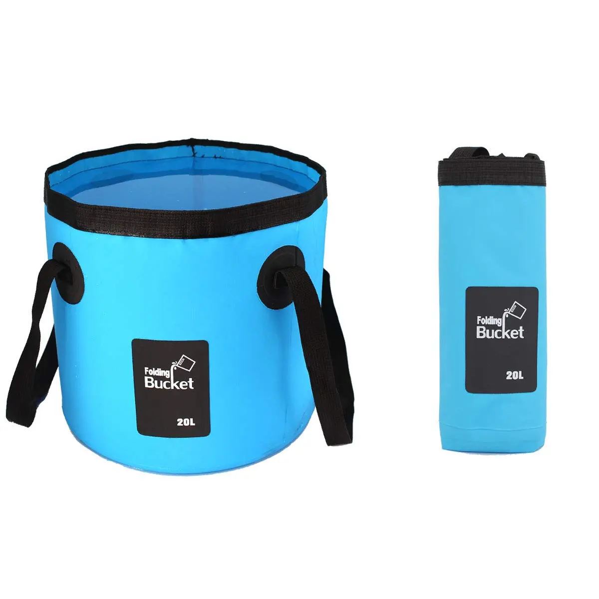Collapsible Bucket with Handle, 5 Gallon Container Folding Water Bucket ...