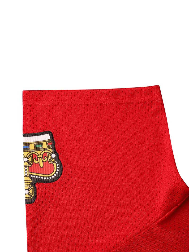 Men's #24K Red Baseball Jersey - Logo & Number 24, V-Neck Short Sleeve ...