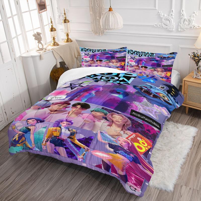 K-Pop Demon Hunters Comforter Set, Includes 1 Comforter & 1/2 ...