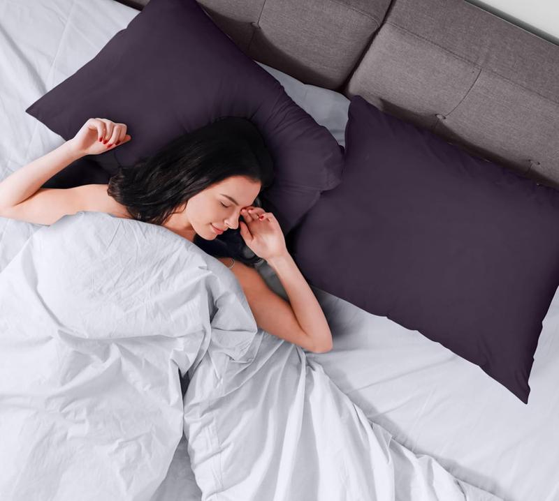 Waterproof Pillow Protectors Zippered King Size (2 Pack, Purple ...