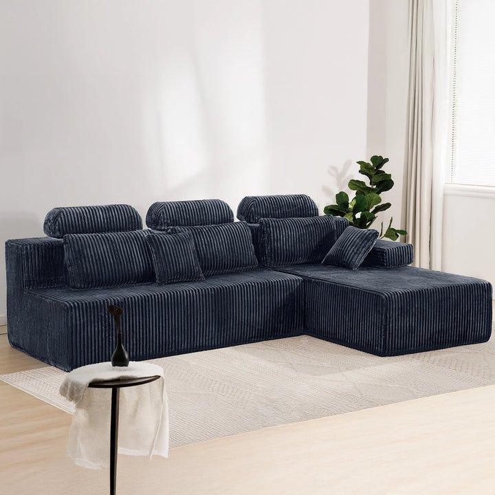 106 Inch Sectional Couch with High Backrest L Shape Durable Ergonomic ...