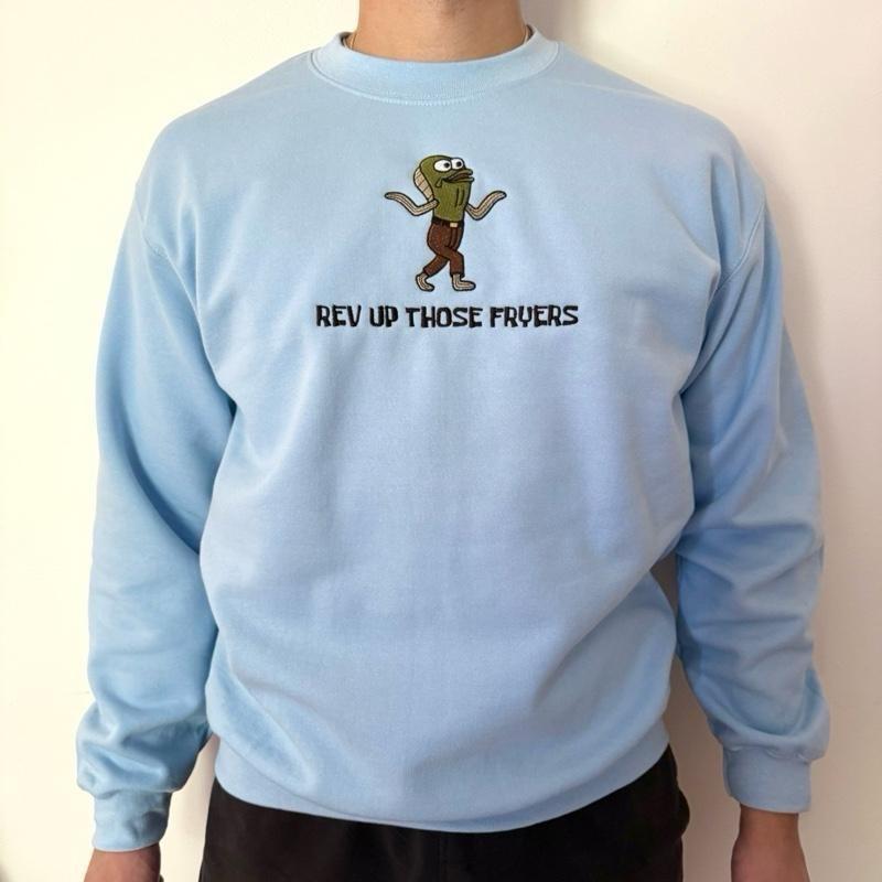 Rev Up Those Fryers Embroidered Unisex Sweatshirt Casual - TikTok Shop