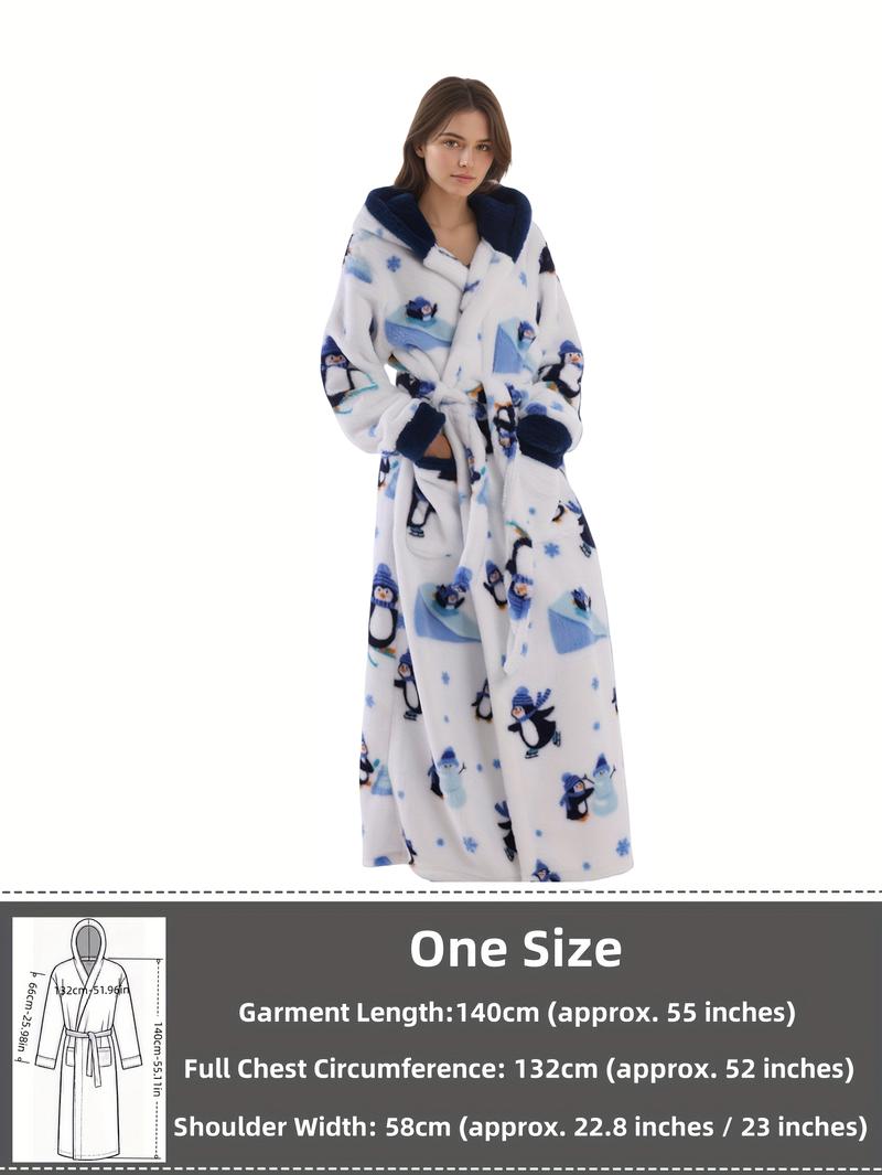 Extra Long Thick Winter Robe - Thickened Wearable Blanket Robe, 1pc ...