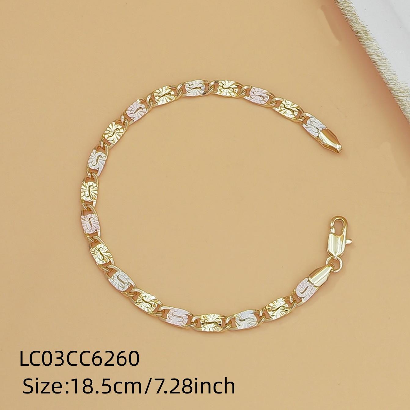 Tri-Color Gold Mariner Link Bracelet, Polished Floral Engraved Three ...