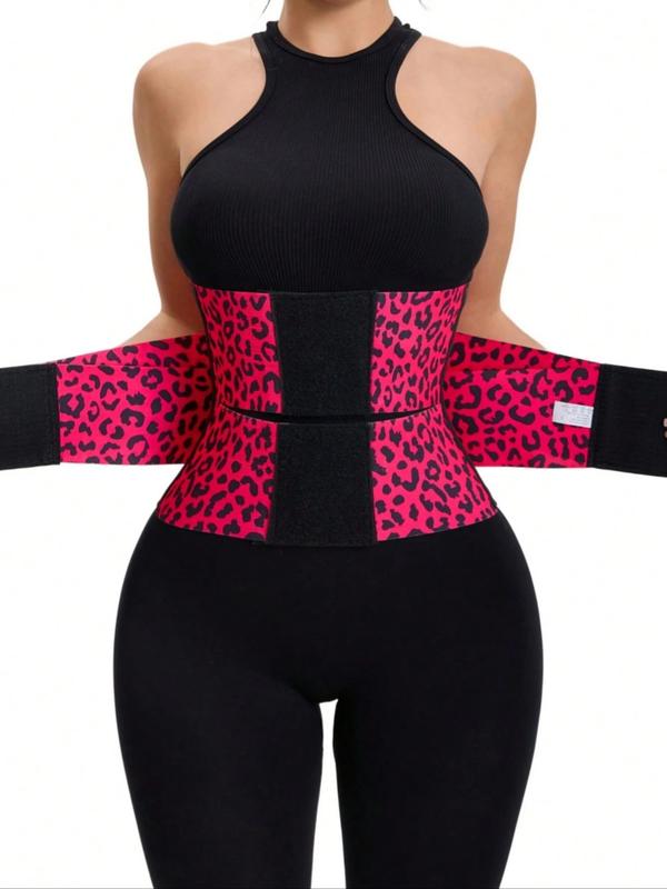 Women's Leopard Print Sports Waist Trainer，High-Compression Waistband ...