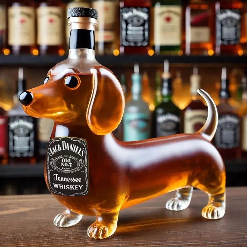 Cute Sausage Dog Shape Glass Wine Bottle, Perfect for Home Bar ...