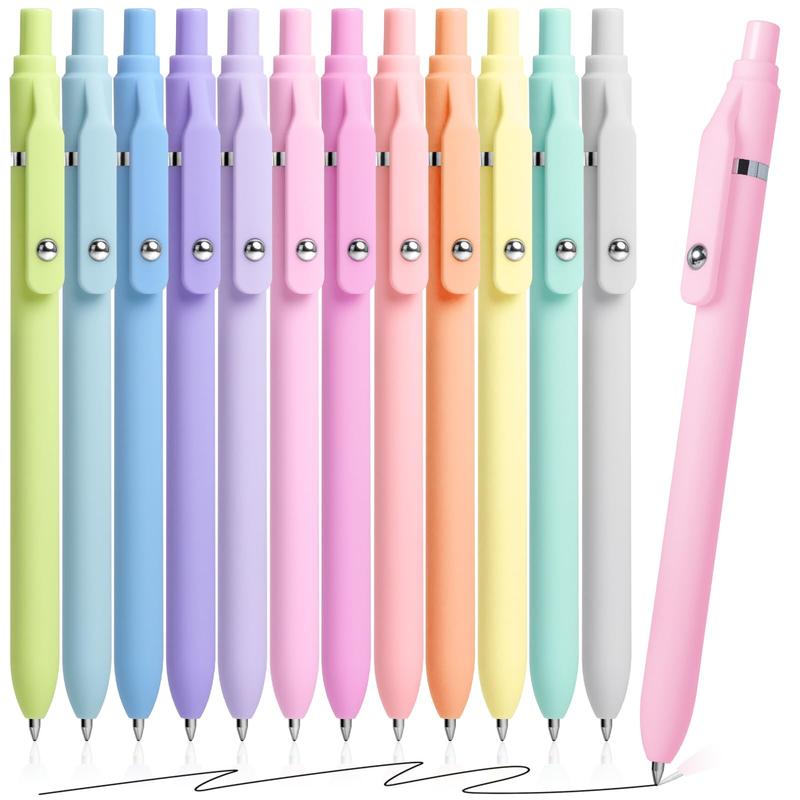 12 Pack Gel Pens – 0.5mm Fine Point Black Ink, Quick Dry, No Smudge ...