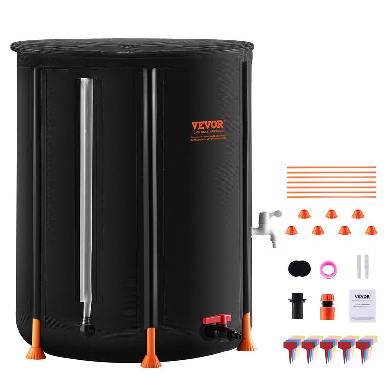 VEVOR Collapsible Rain Barrel, 100 Gallon/380 L Portable Water Tank ...