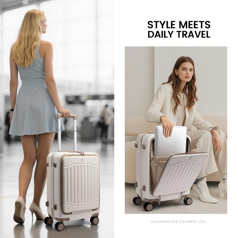 【Valentine's Day Gift】LOVEVOOK Carry on Luggage TSA Approved, PC Hard ...