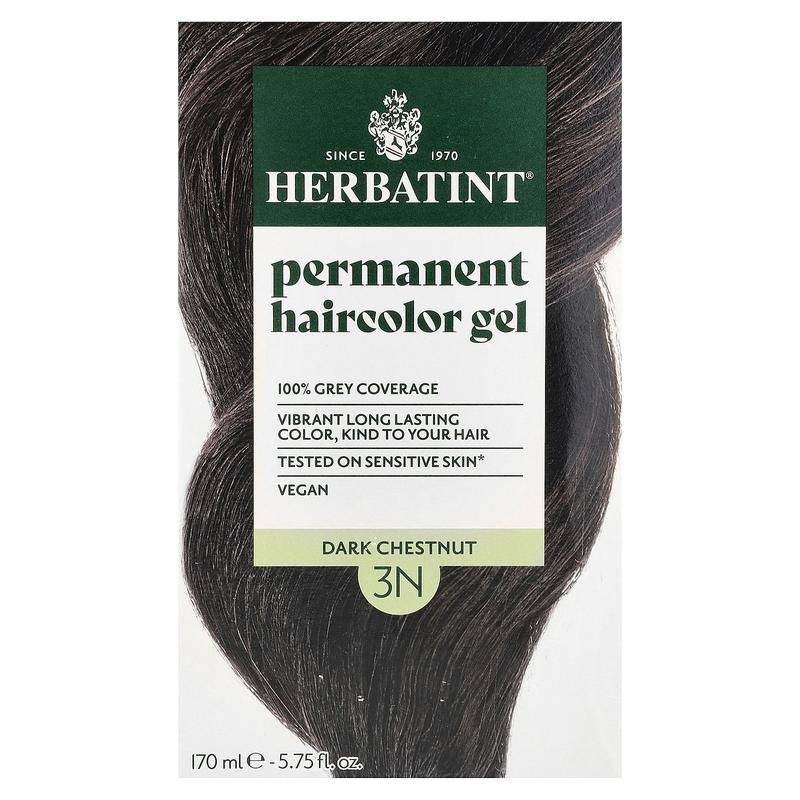 Herbatint Permanent Haircolor Gel, 3N Dark Chestnut, 5.75 fl oz (170 ml)