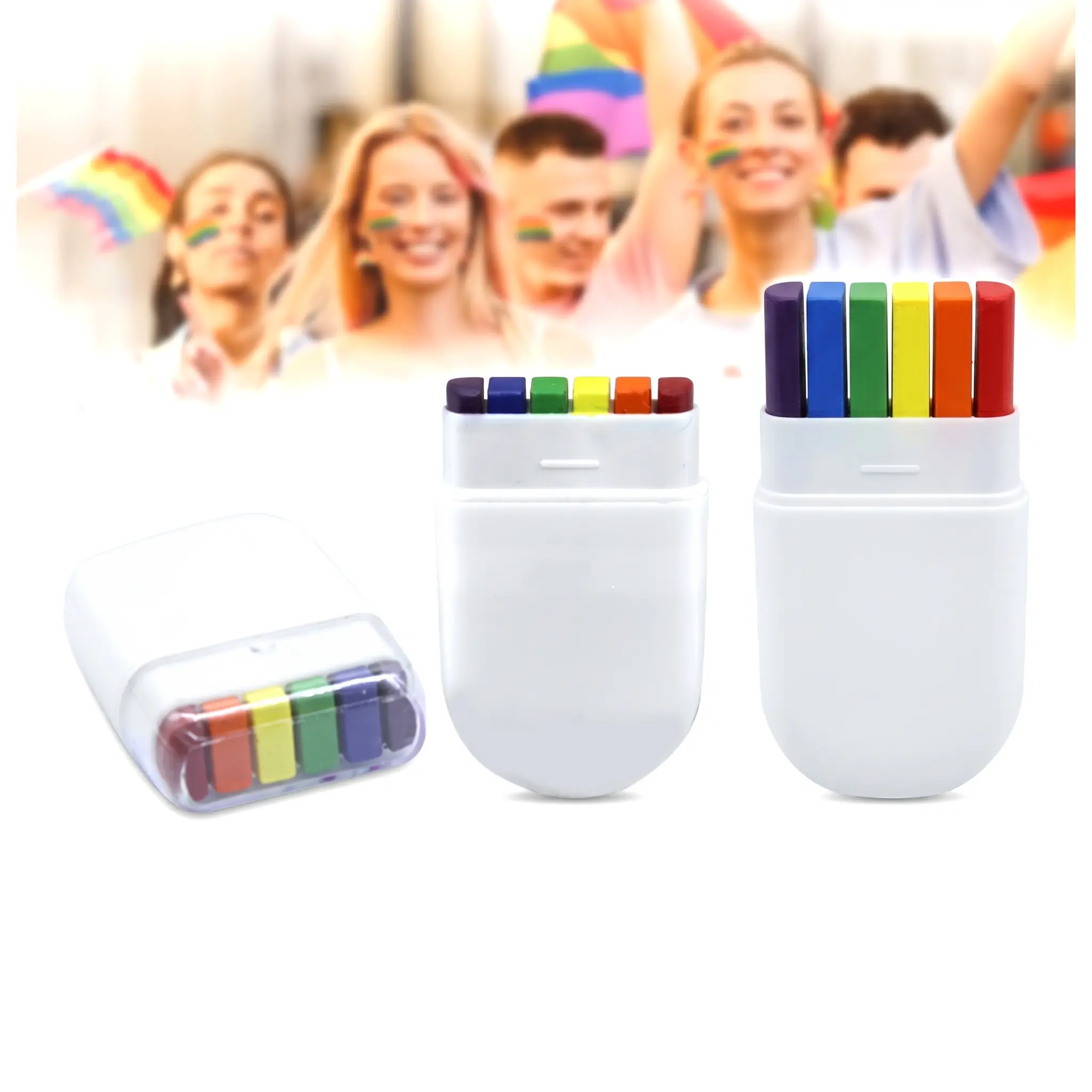 Rainbow Face Paint Crayons - Body Painting Sticks for Pride, Festivals ...