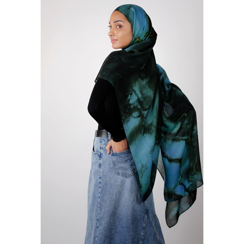 Moss Marble Print Modal Hijab - TikTok Shop | Holiday Sales TikTok Shop