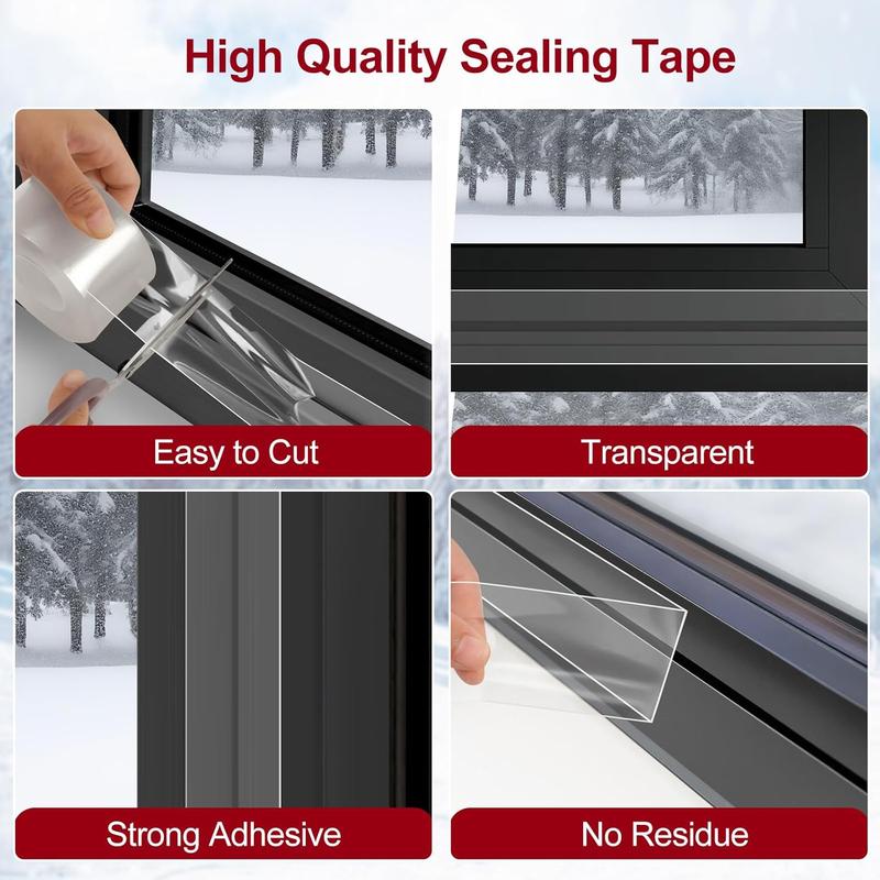 [Stop Cold Drafts] Transparent Window Sealing Tape (No Residue ...