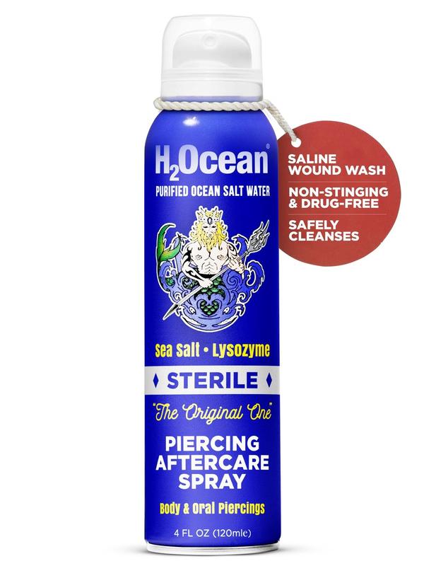H2Ocean Piercing Aftercare Spray - Natural & Organic Saline Solution ...