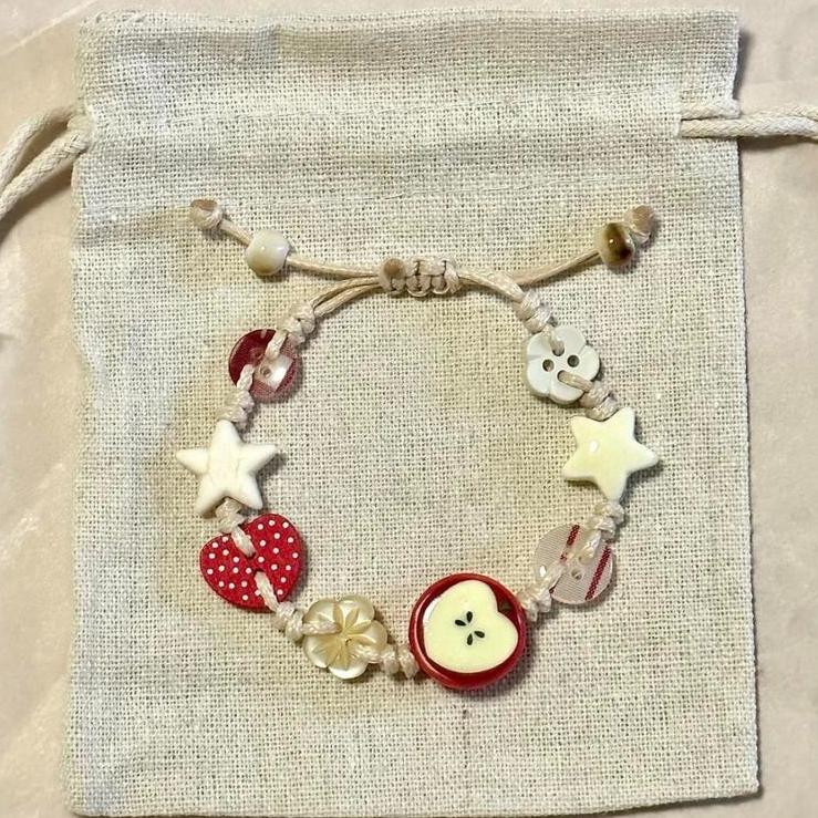 Adjustable Handmade Apple Bracelet with Star Charms – Chic Summer ...