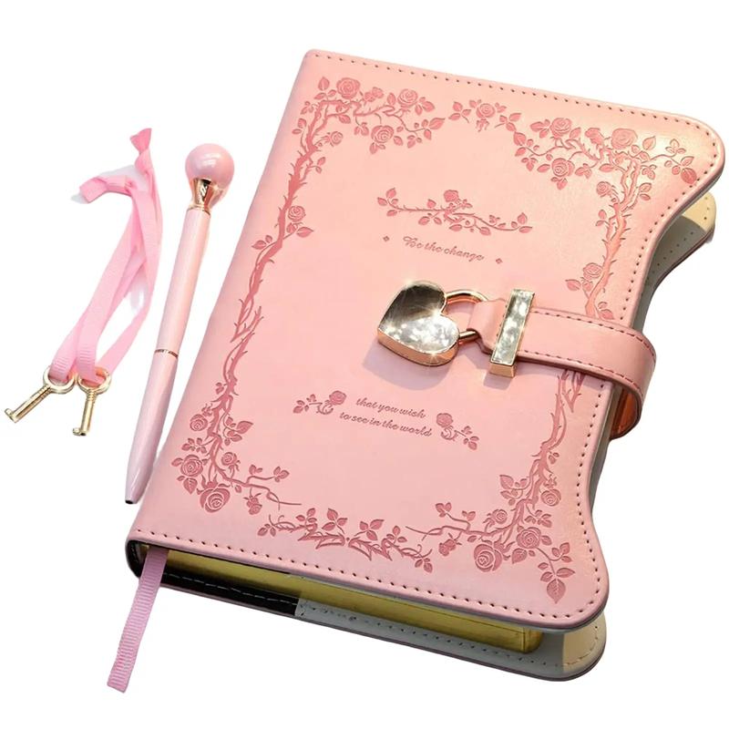 Diary with Lock and Keys for Girls Gift Ideas, 360 Gold Edged Pages ...