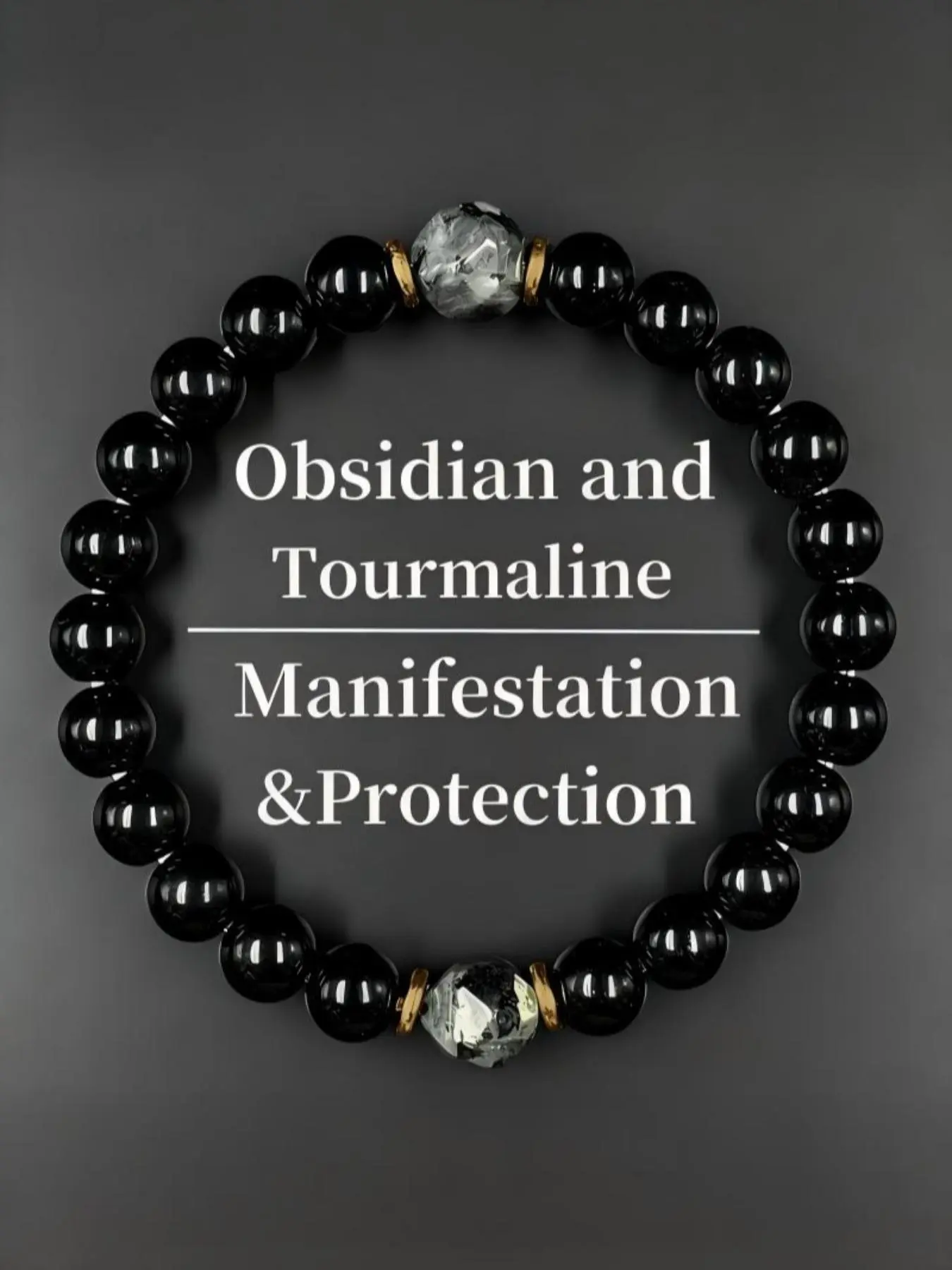 Obsidian & Black Tourmaline Bracelet - Manifestation & Protection ...