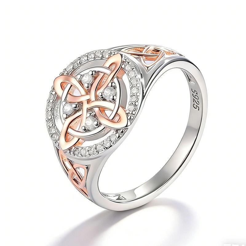 Rose Gold Plated Witches Knot Ring for Protection, Anillo Nudo de Bruja ...