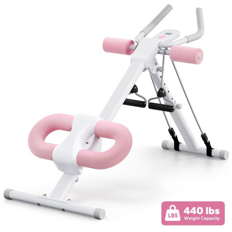 Adjustable Ab Trainer Machine with LCD Monitor, Foldable Ab Exercise ...