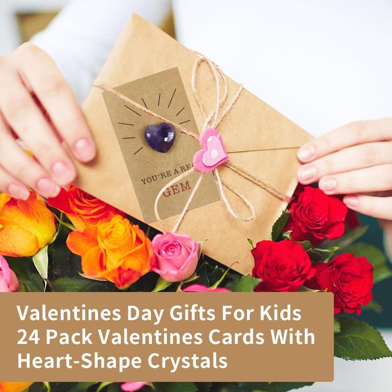 Valentines Day Gifts for Kids - 24 Pack Valentines Cards with Heart ...