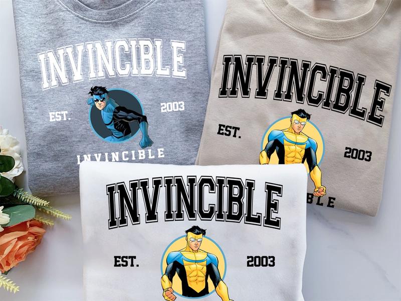 Invincible Sweatshirt TShirt Unisex Crewneck Cotton - TikTok Shop