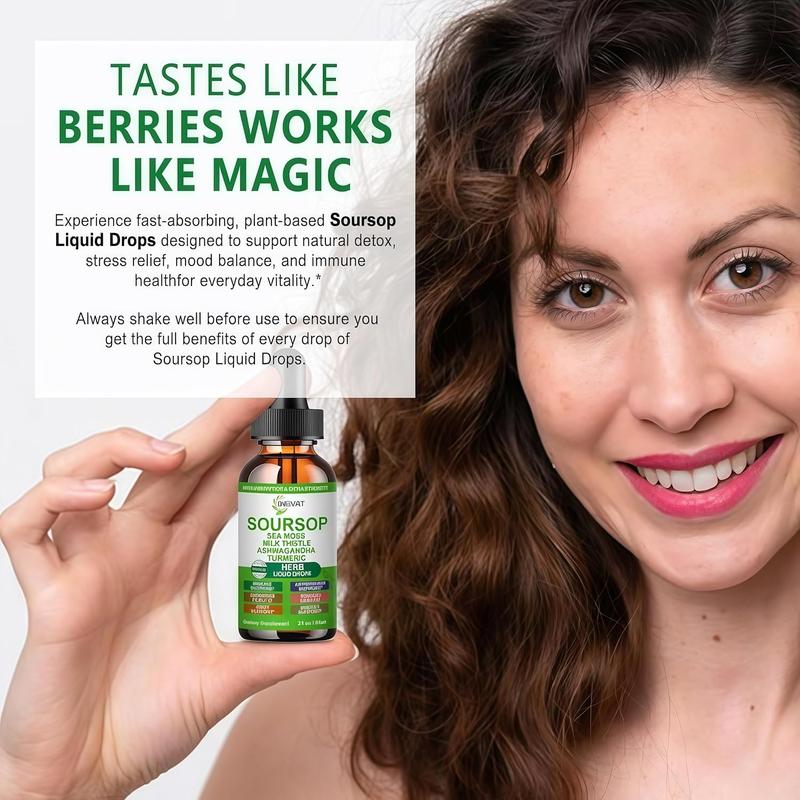 Organic Soursop Drops, Soursop Bitters Liquid w/Sea Moss Ashwagandha ...