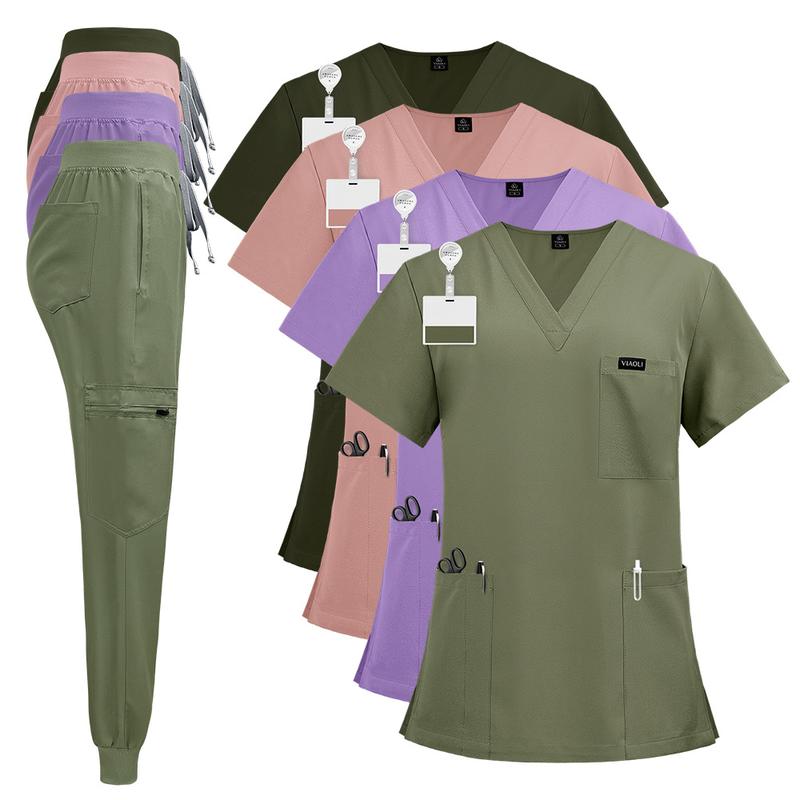 Surgical Short Sleeve Scrubs for Women, Skin Care Nurse Uniforms ...