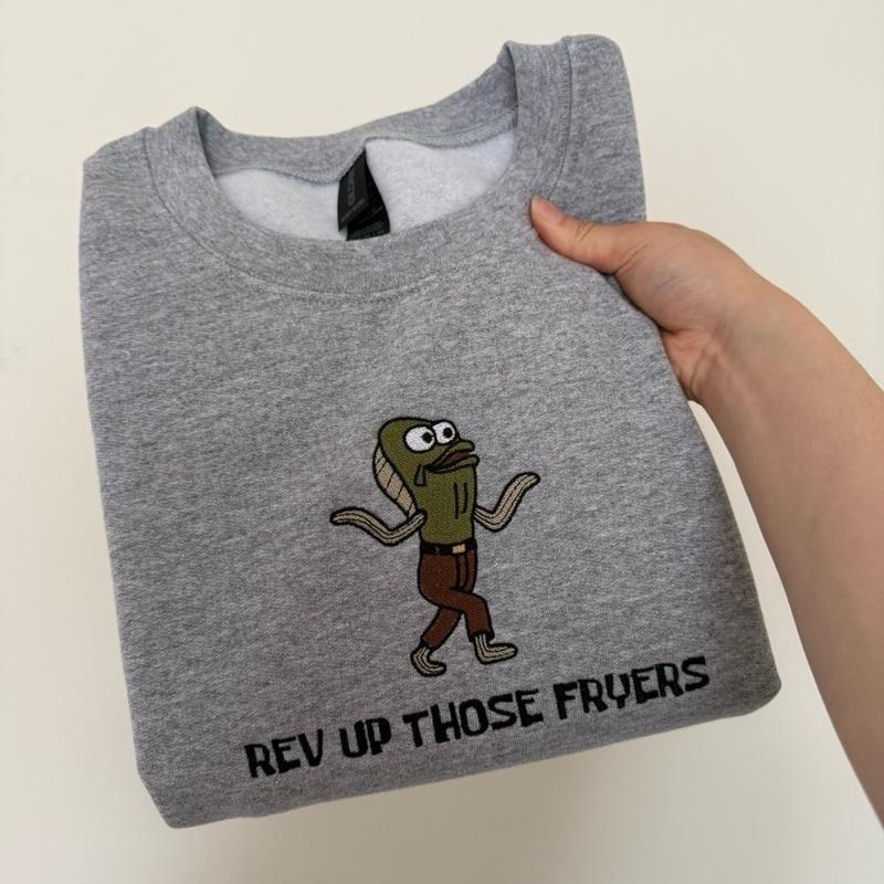 Rev Up Those Fryers Embroidered Unisex Sweatshirt Casual - TikTok Shop