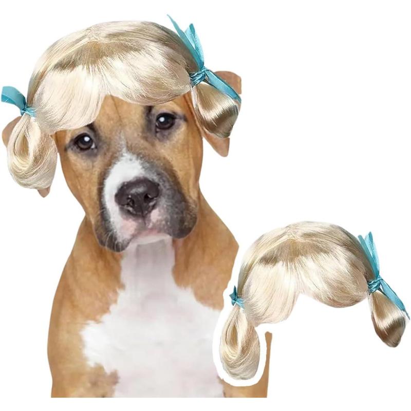 Pet Wig for Dogs & Cats - Realistic Simulated Hair Costume Wig with ...