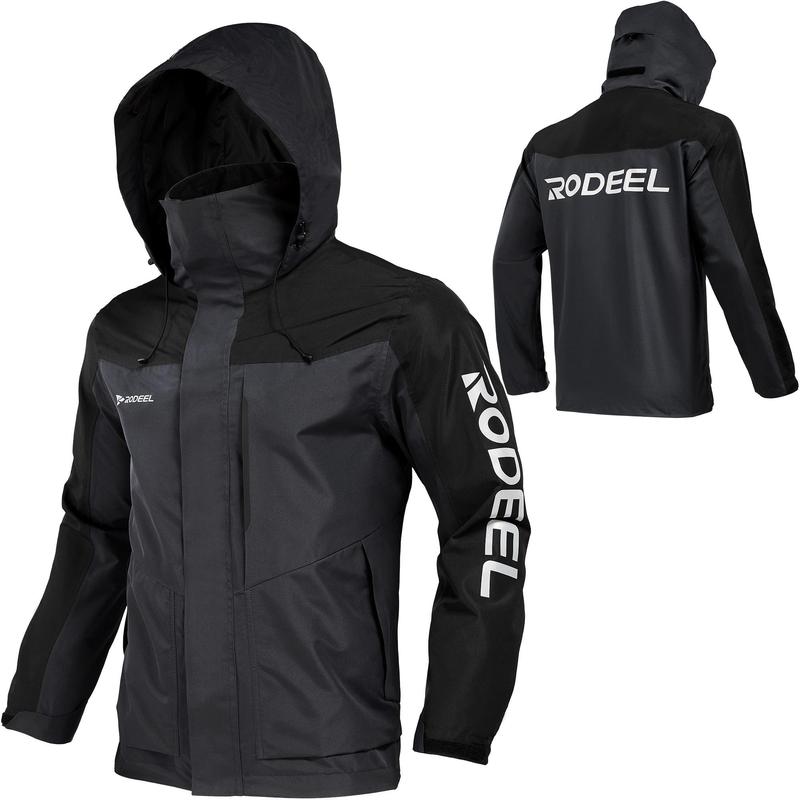 RODEEL 704 Waterproof Rain Jacket, Men Lightweight Breathable ...