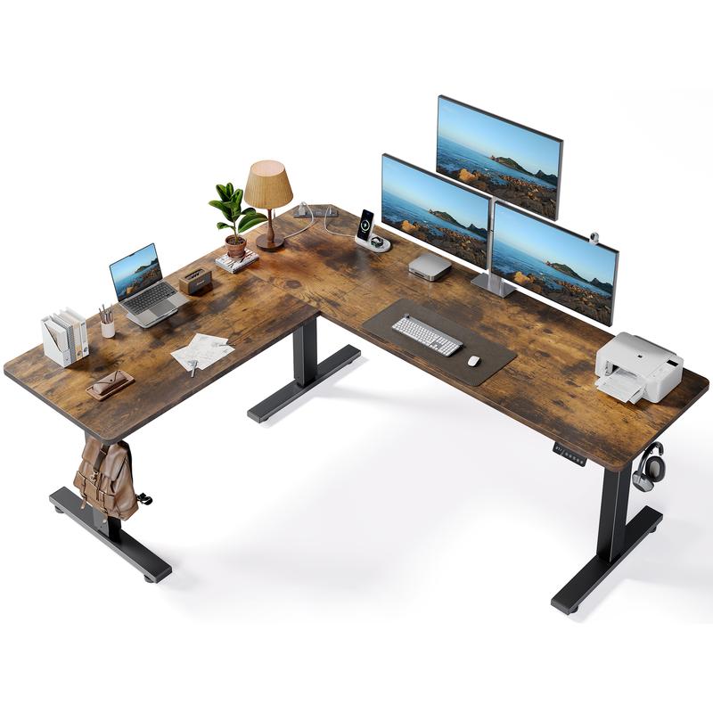 SIAGO L-Shaped Adjustable Standing Desk - 75 x 63 Inch, Adjustable ...