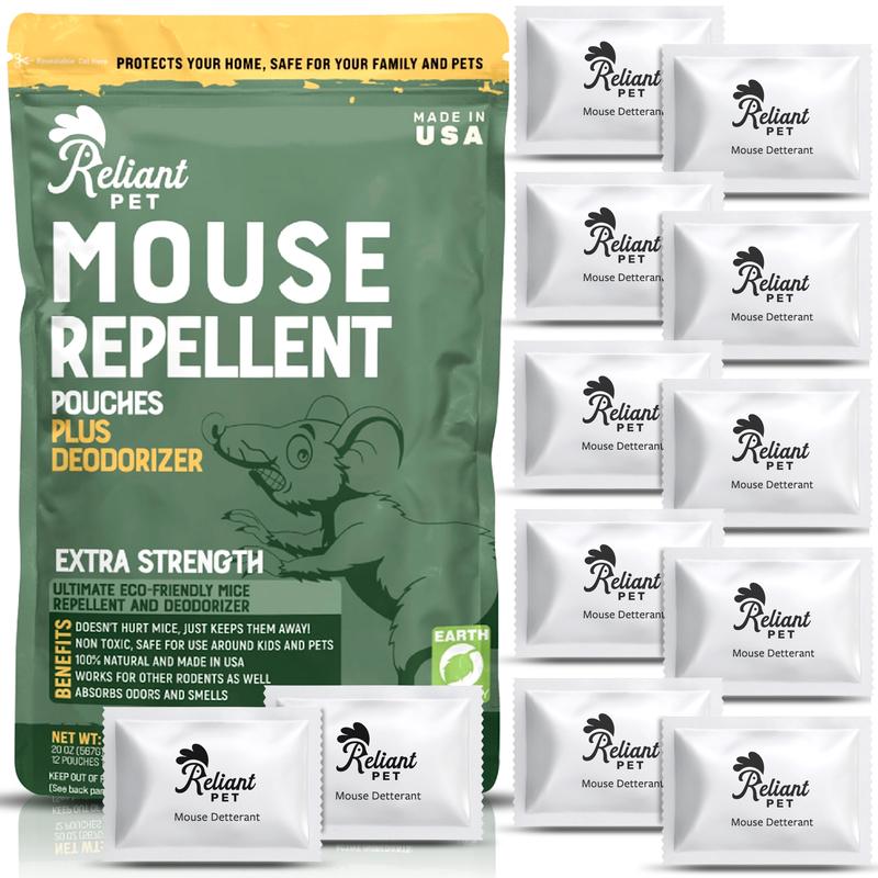 Reliant Pet Mouse Repellent Pouches - Rodent Repellent Made in USA (12 ...