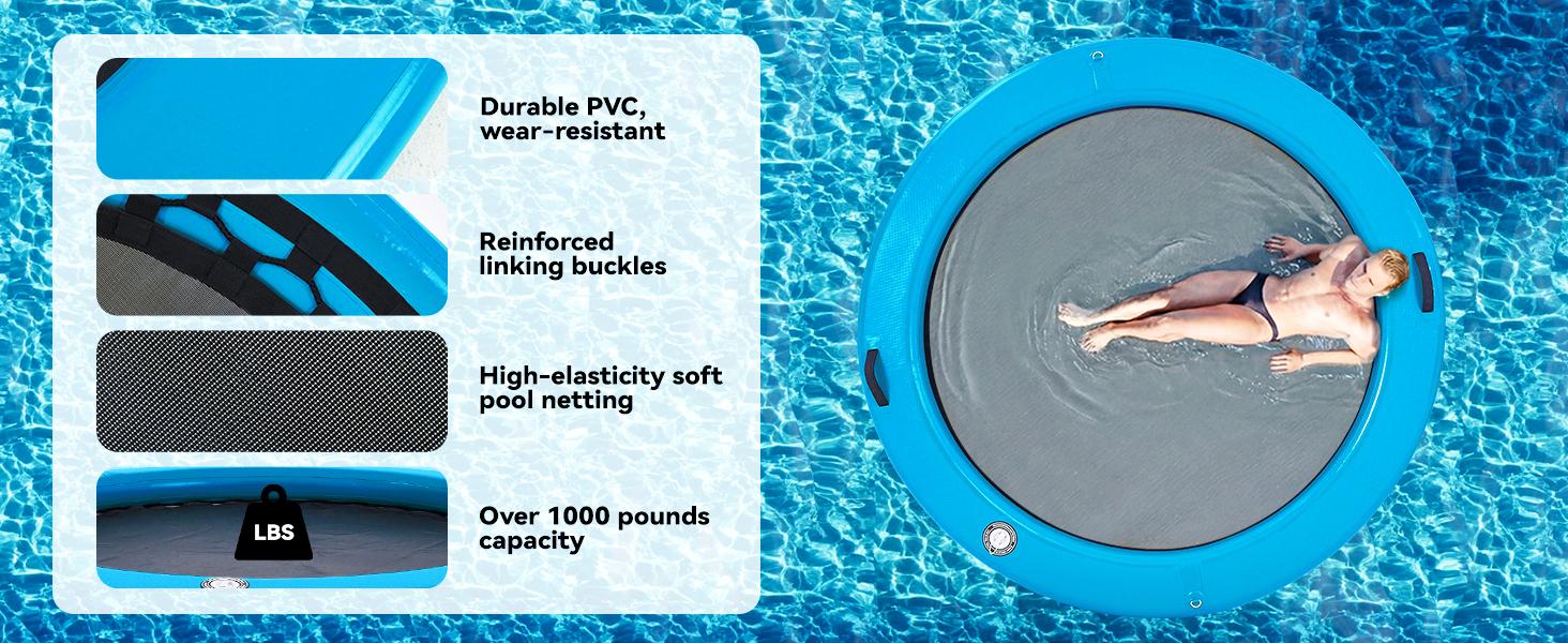 Round Inflatable Floating Dock, Sunchill Float Ring, Hammock Tanning ...
