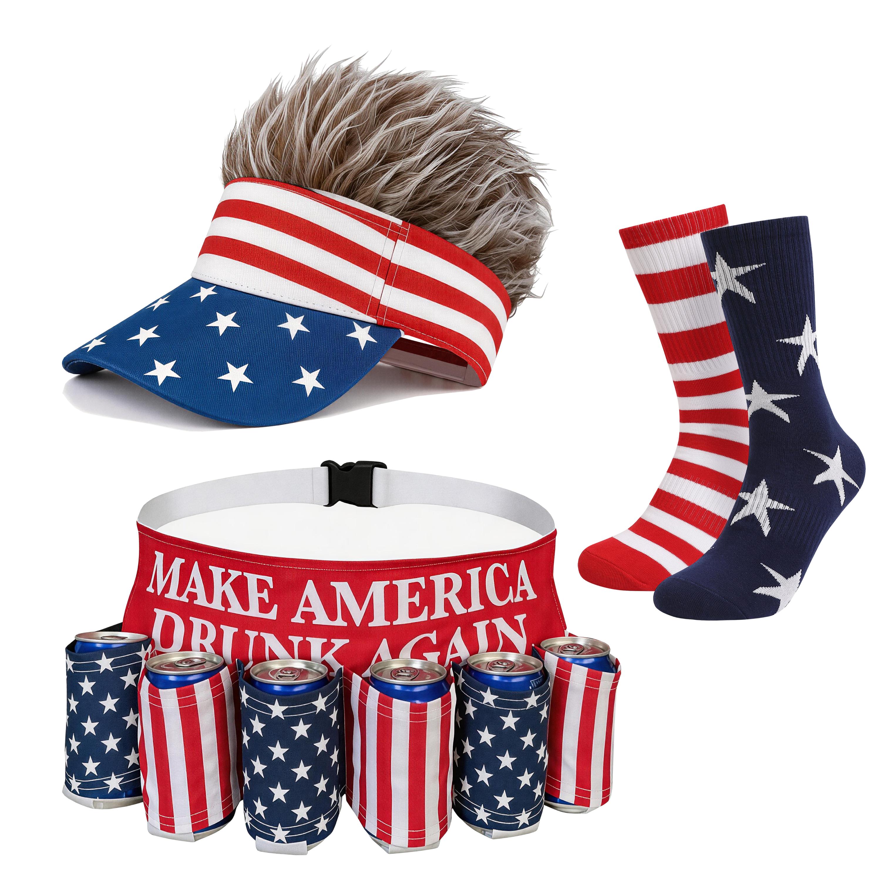 American Flag Wig Hat Celebrate 250 Years of American Heritage in Style ...