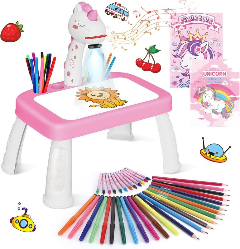 Unicorn Drawing Projector Table Set for Kids Girls with 9 Projection ...
