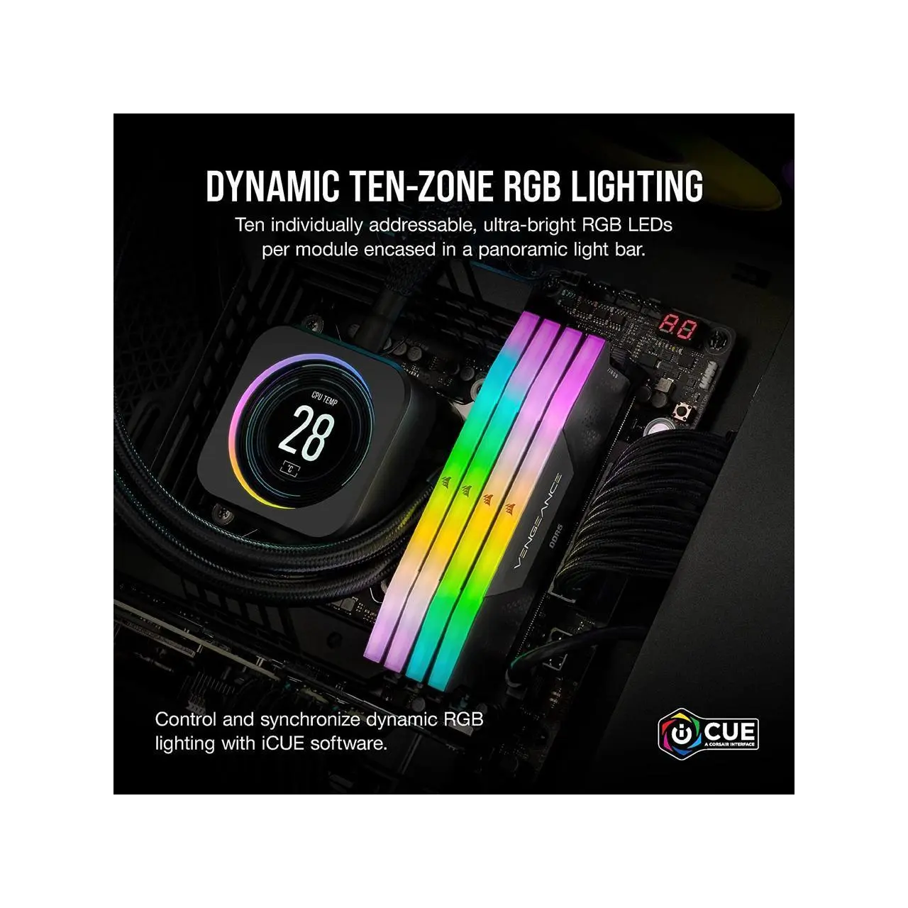 CORSAIR Vengeance RGB 32GB (2 x 16GB) 288-Pin PC RAM DDR5 6400 (PC5 ...