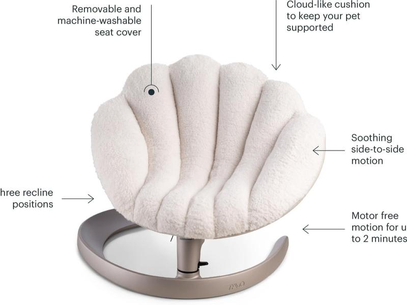 TAVO Pets Shell Swaying Lounger Dog & Cat Bed Latte Soft Ultra-Padded ...