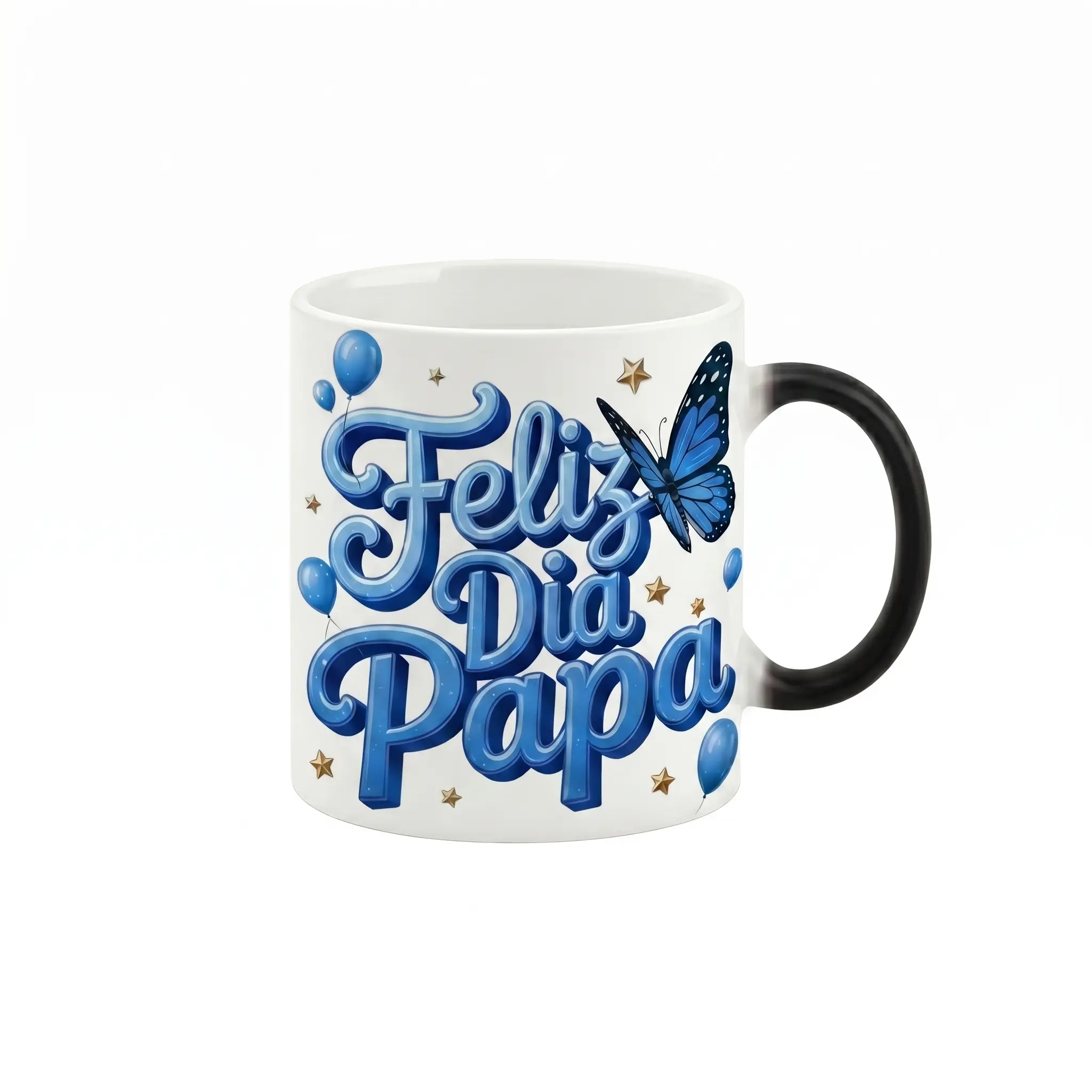 Blue Butterfly "Feliz Dia Papa" Magic Coffee Mug | Regalo Día Del Padre ...