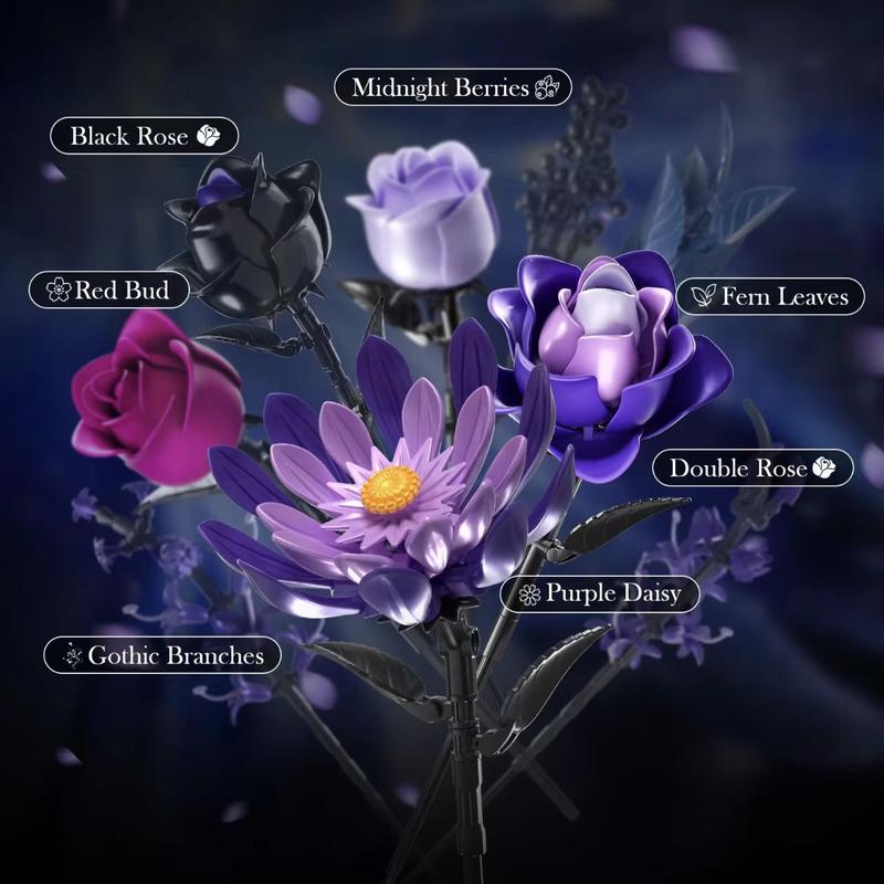 Midnight Bouquet with Vase Children's Set, 1218 Pieces, Building Block ...