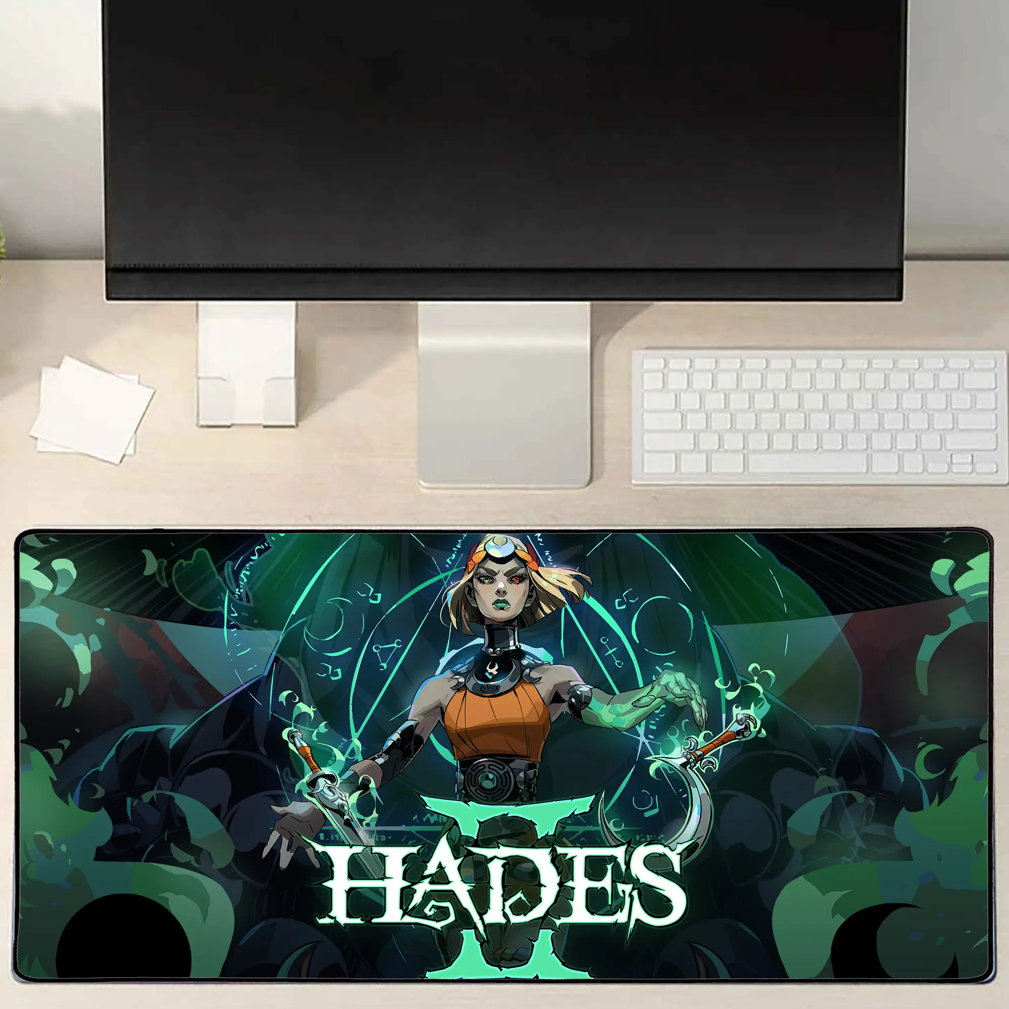 Hades Desk Mat, Underworld Zagreus Art Mouse Pad, Dark Gaming Desk ...